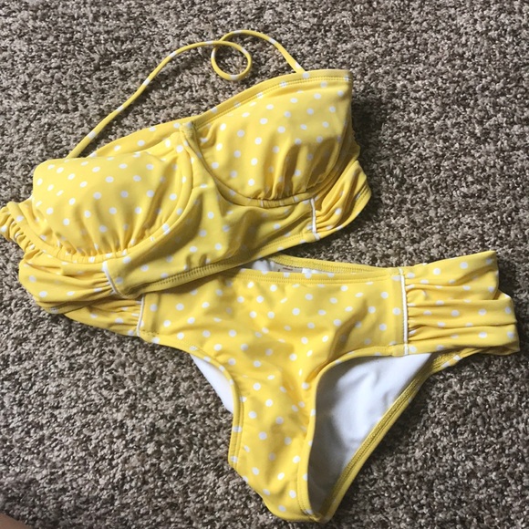 Swim | Yellow Polkadot Bikini | Poshmark